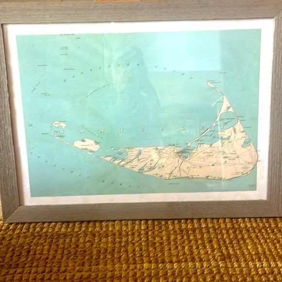 Vintage | Art | Vintage Nantucket Sound Map Framed Artwork In Driftwood ...